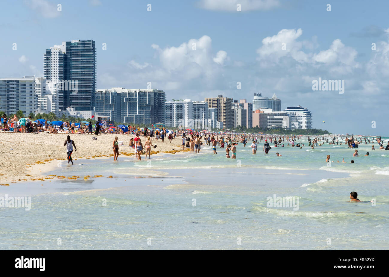 Miami beach, Florida people relaxing on a beach Stock Photo - Alamy