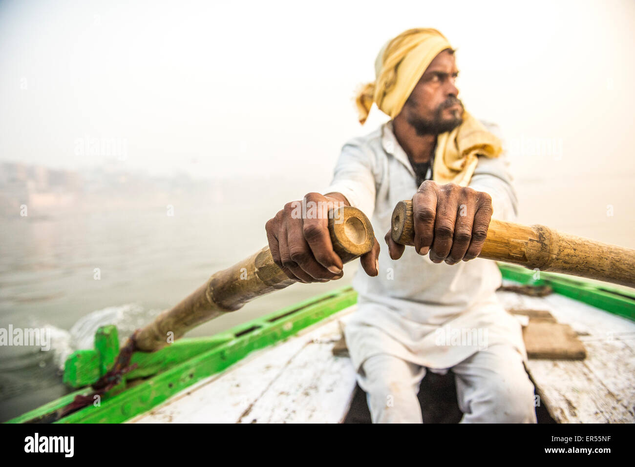 Boat captain in Varanasi Stock Photo - Alamy