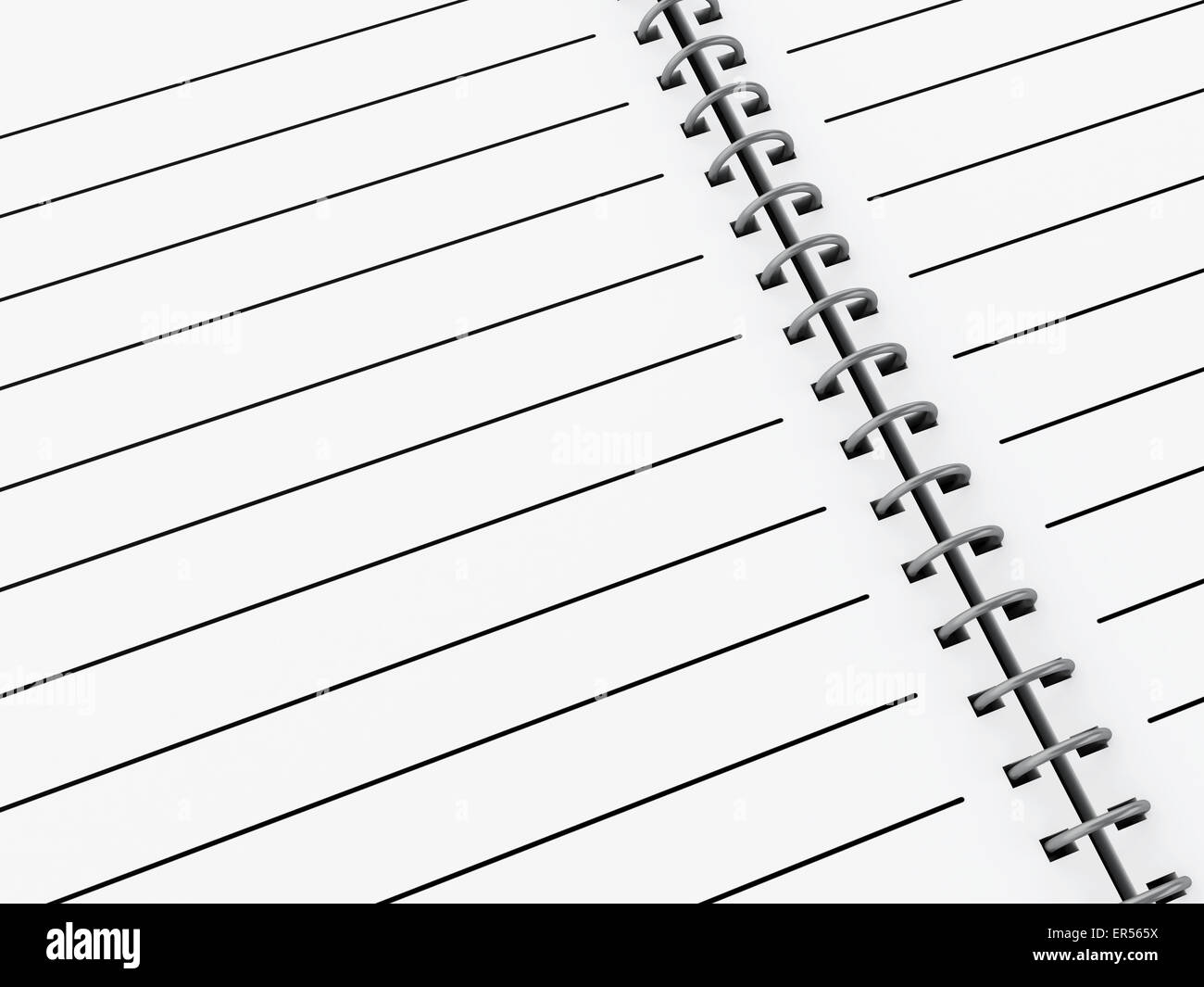 3d renderer illustration. Blank spiral Notepad background Stock Photo ...