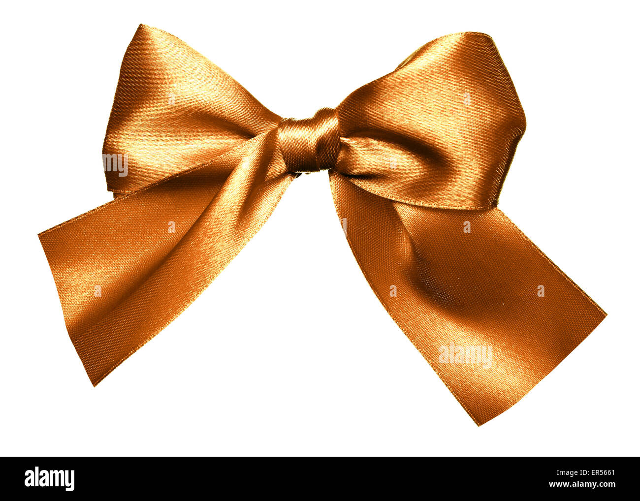 golden bow made from silk isolated Stock Photo - Alamy