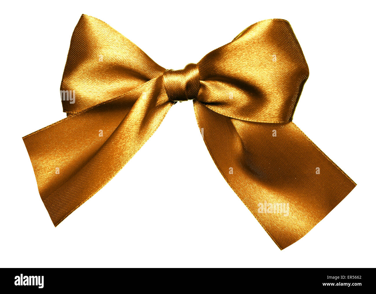 golden bow made from silk isolated Stock Photo - Alamy