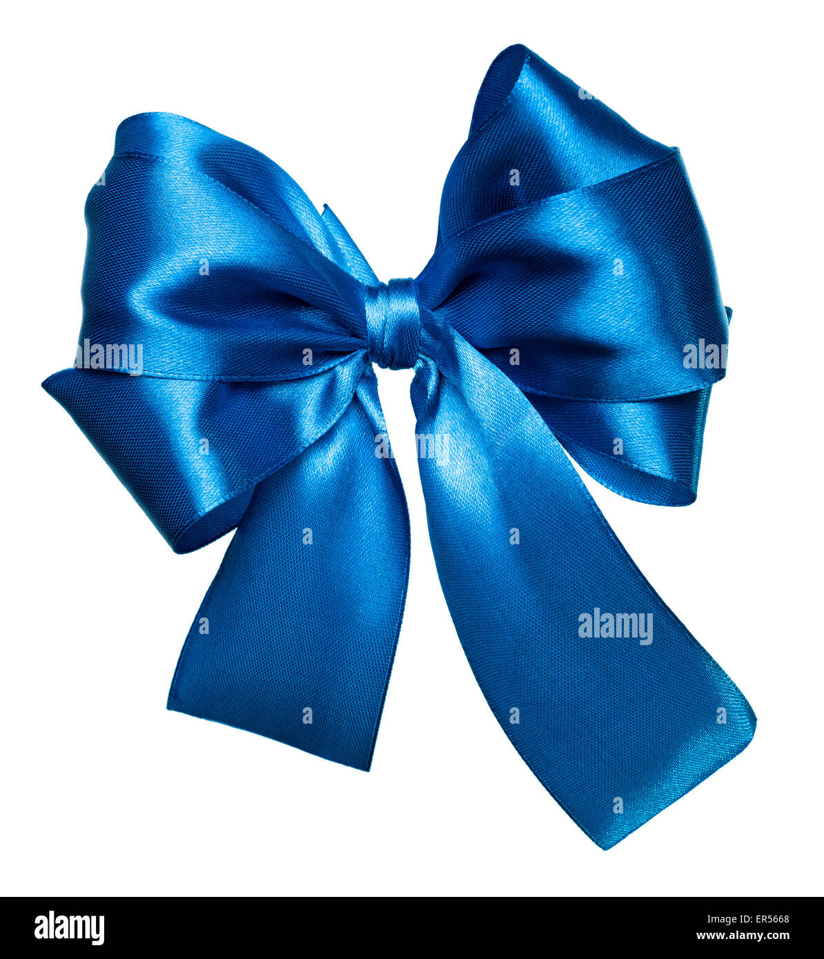 blue bow made from silk isolated Stock Photo - Alamy