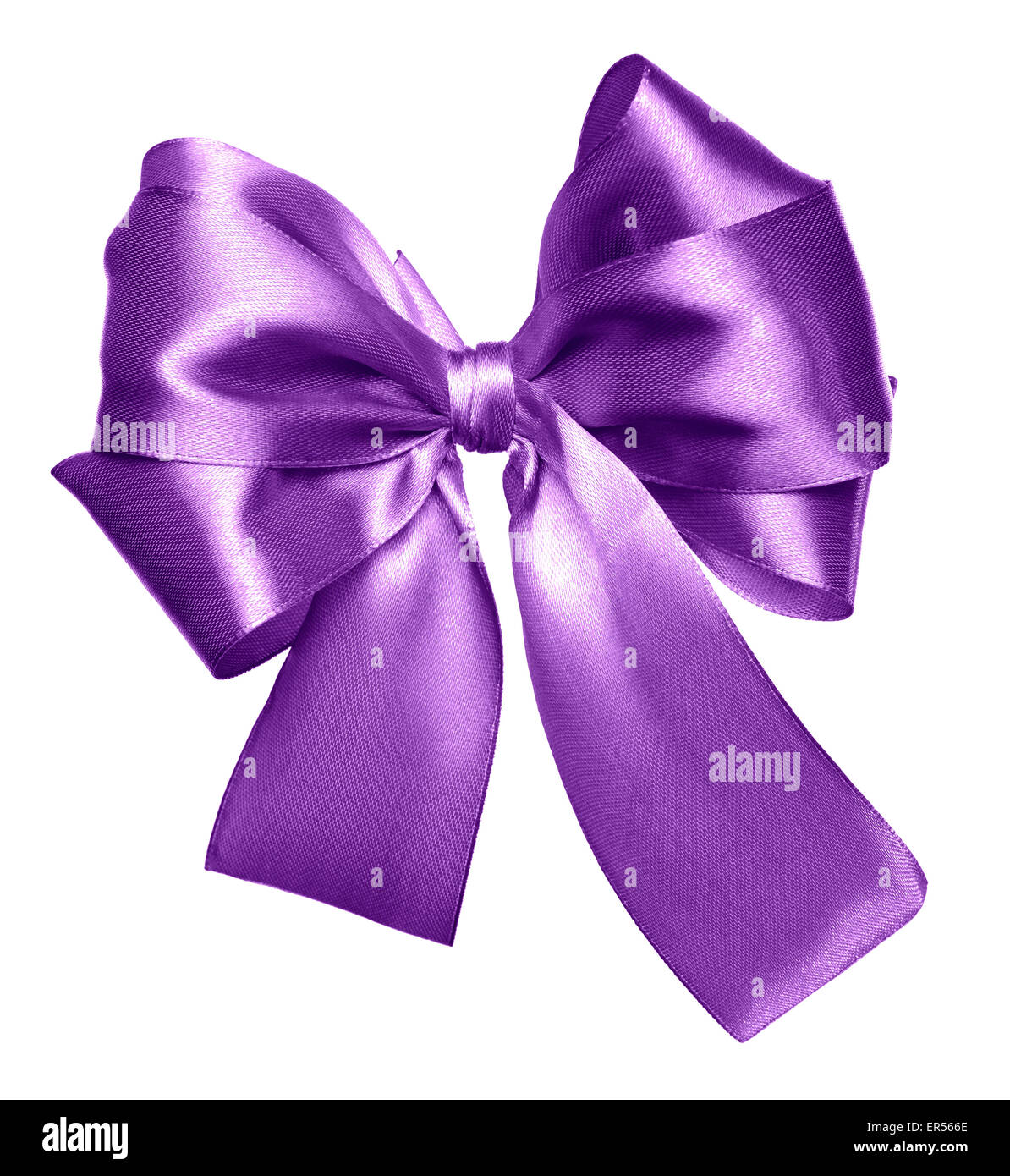 purple bow made from silk isolated Stock Photo - Alamy