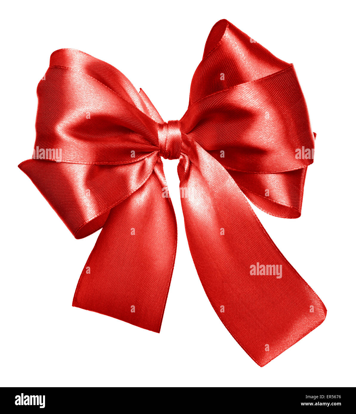 red bow made from silk isolated Stock Photo - Alamy