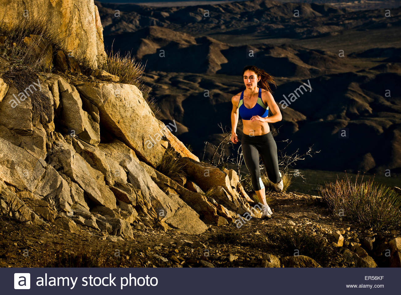 Girl Jogging On Trail Stock Photos & Girl Jogging On Trail Stock Images ...