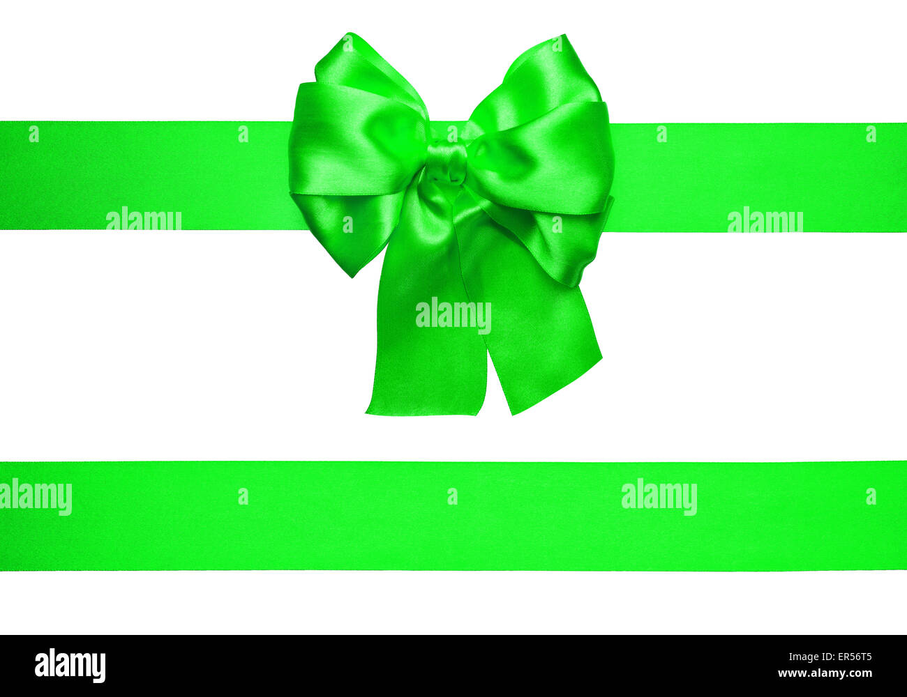 green bow and ribbon made from silk Stock Photo - Alamy