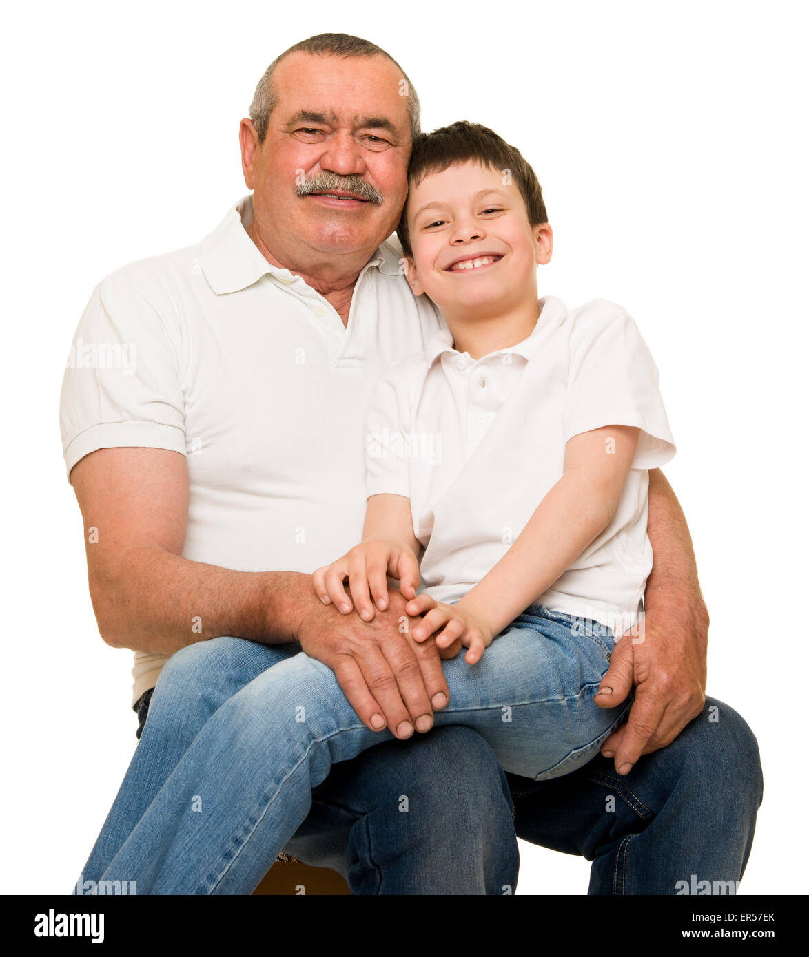 Grandfather and grandchildren portrait studio shoot Stock Photo - Alamy