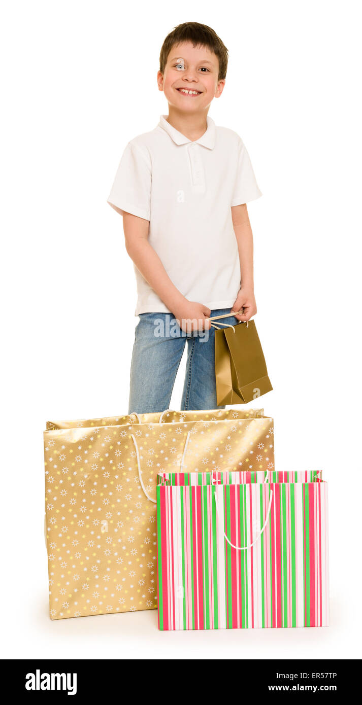 child boy with shopping bag Stock Photo - Alamy