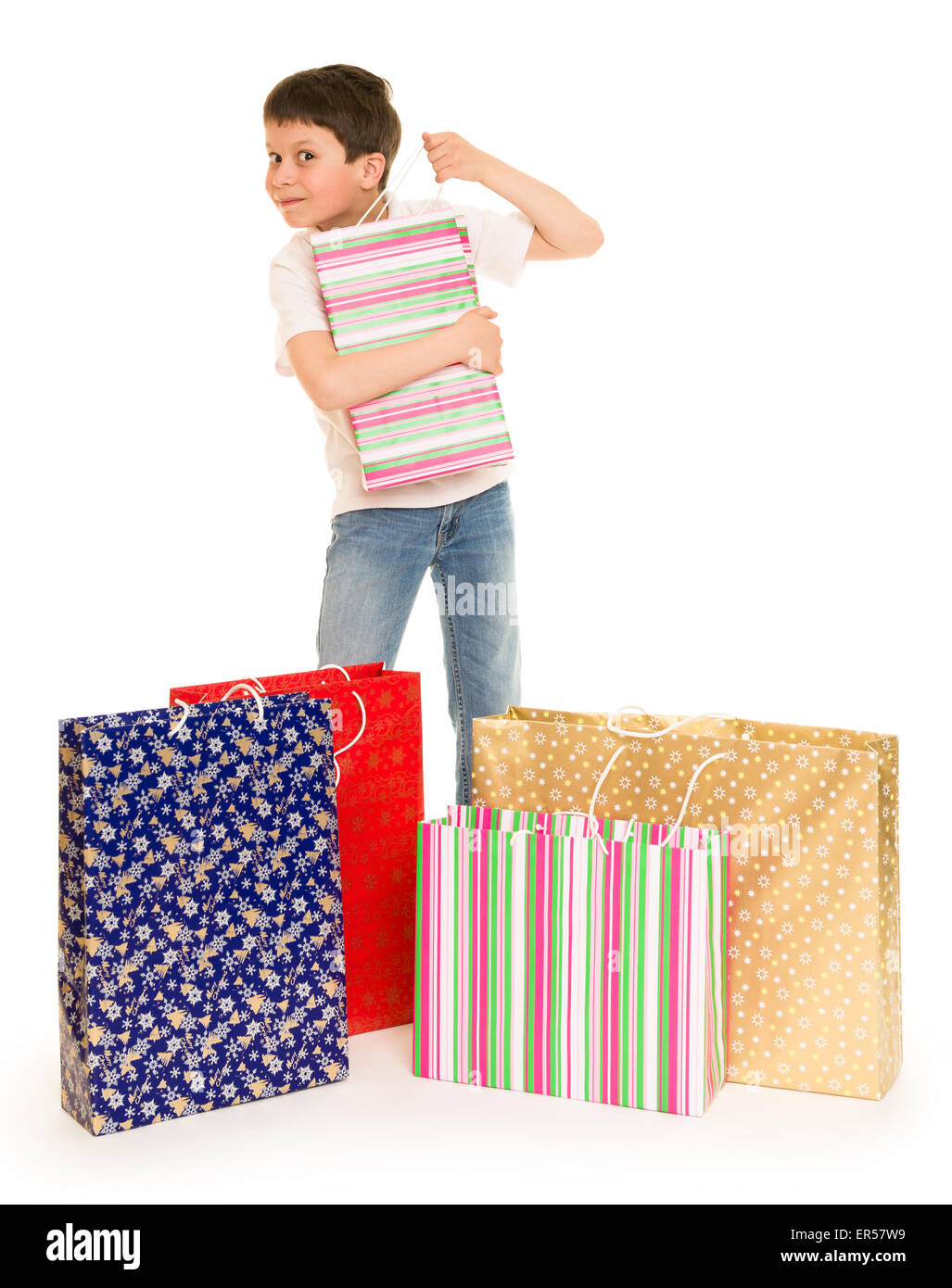 child boy with shopping bag Stock Photo - Alamy