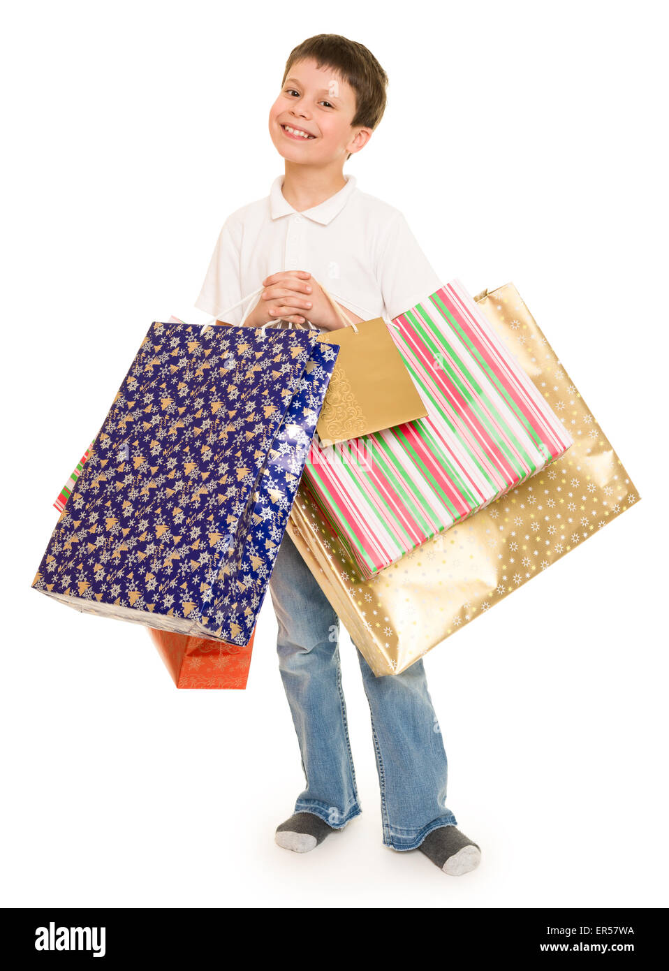 child boy with shopping bag Stock Photo - Alamy