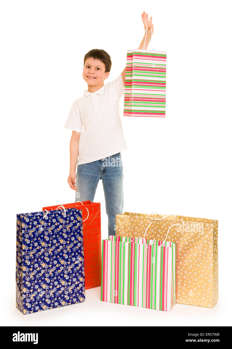 child boy with shopping bag Stock Photo - Alamy
