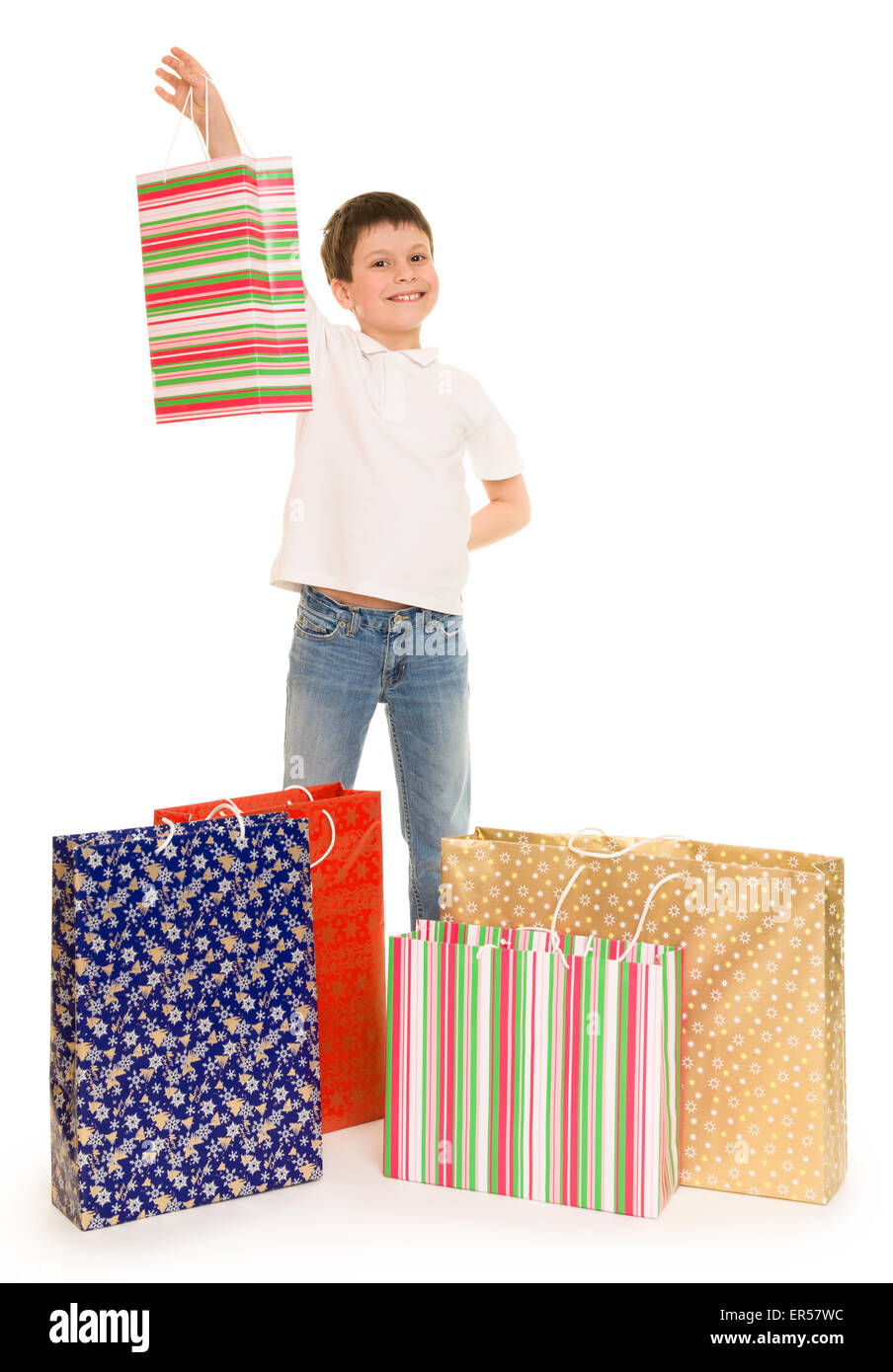 child boy with shopping bag Stock Photo - Alamy