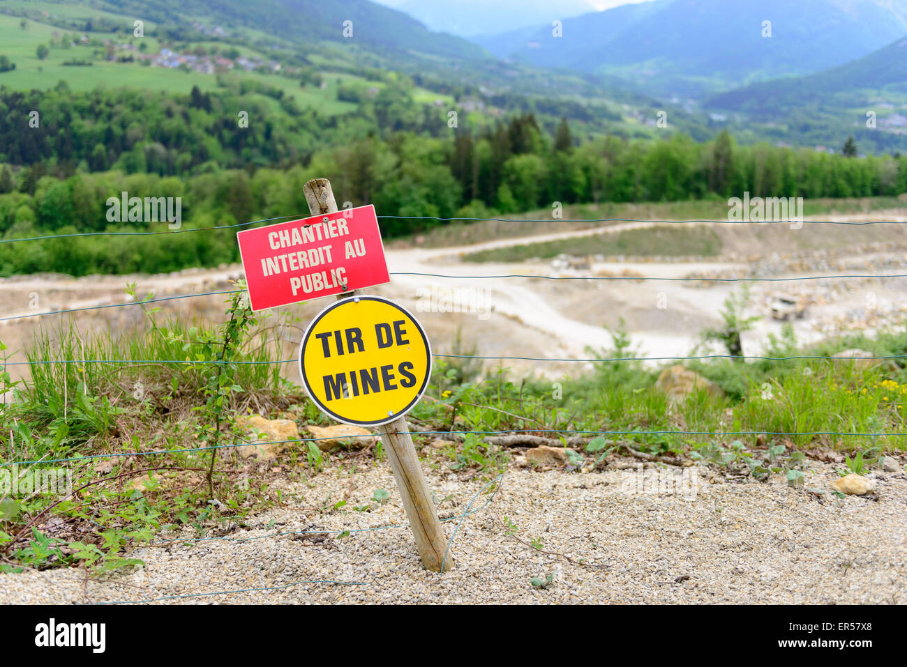 french signs Danger explosives Stock Photo - Alamy