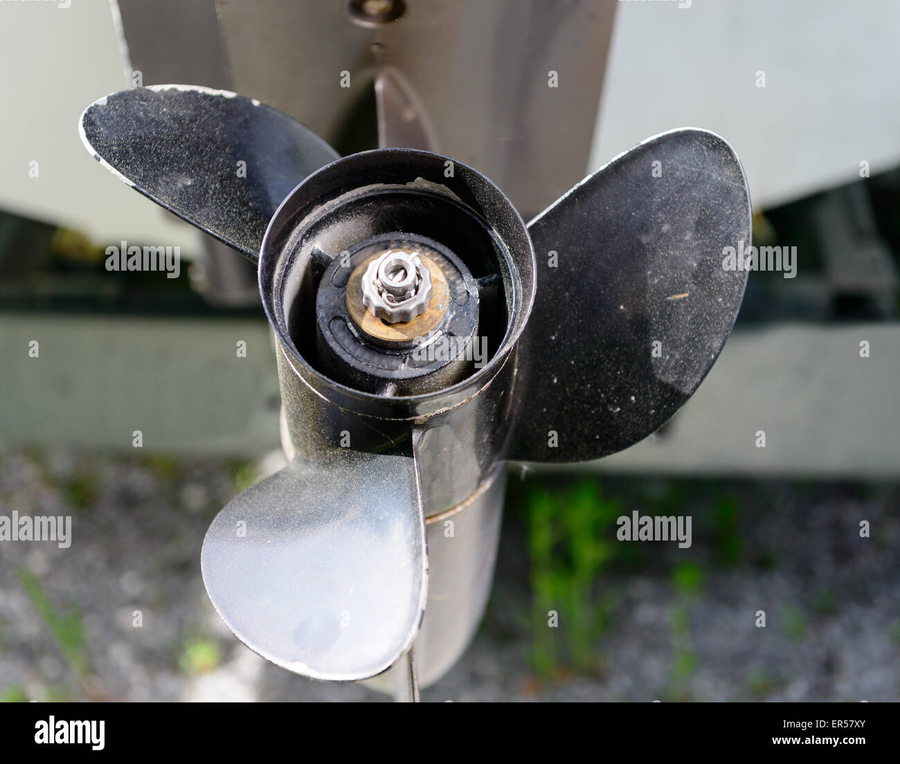close-up of the propeller of outboard Stock Photo - Alamy