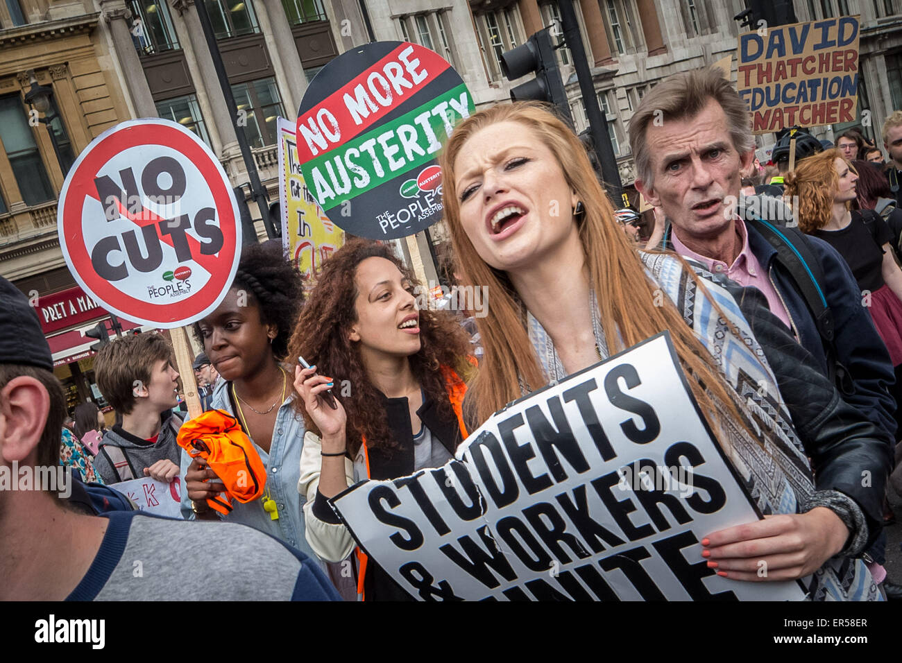 London, UK. 27th May, 2015. Anti-Tory Protests Following the State ...