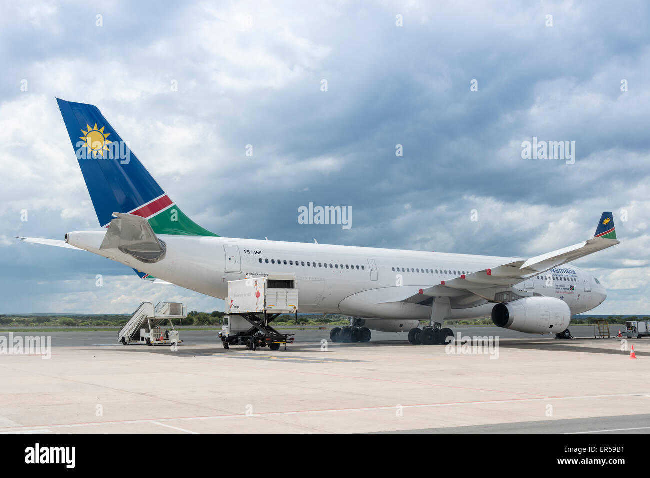 Air Namibia Airbus A330 on tarmac at Hosea Kutako International Airport ...