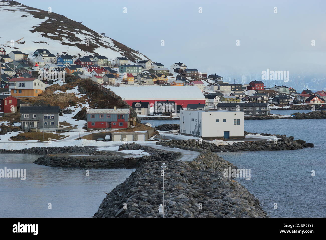 A snow covered town in the Dyford, Norway Stock Photo - Alamy
