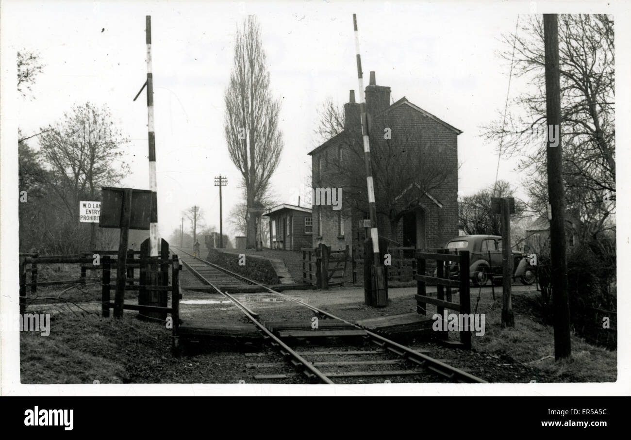 Railway Station & Level Crossing, Shoot Hill, Shropshire Stock Photo ...
