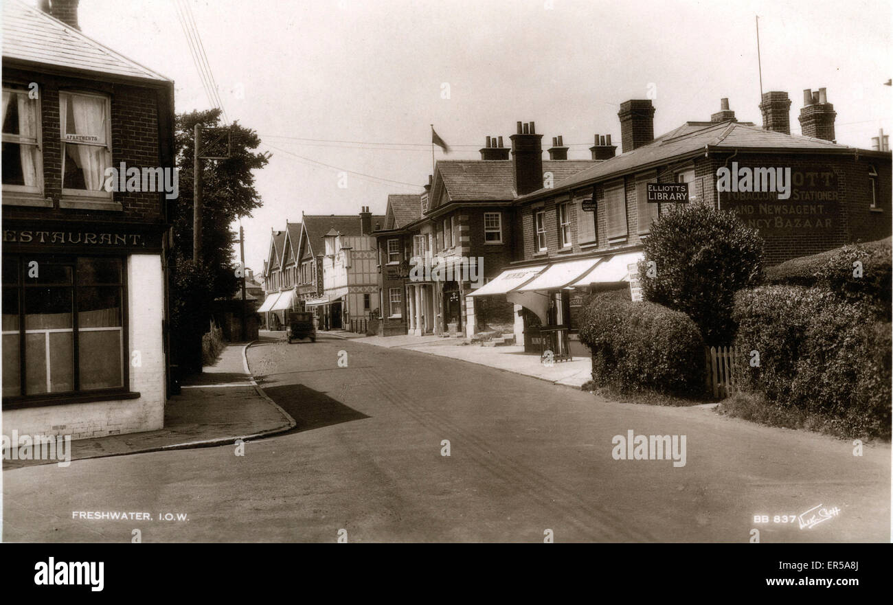 Elliot's Library & Palace Cinema, Freshwater, Isle of Wight Stock Photo ...