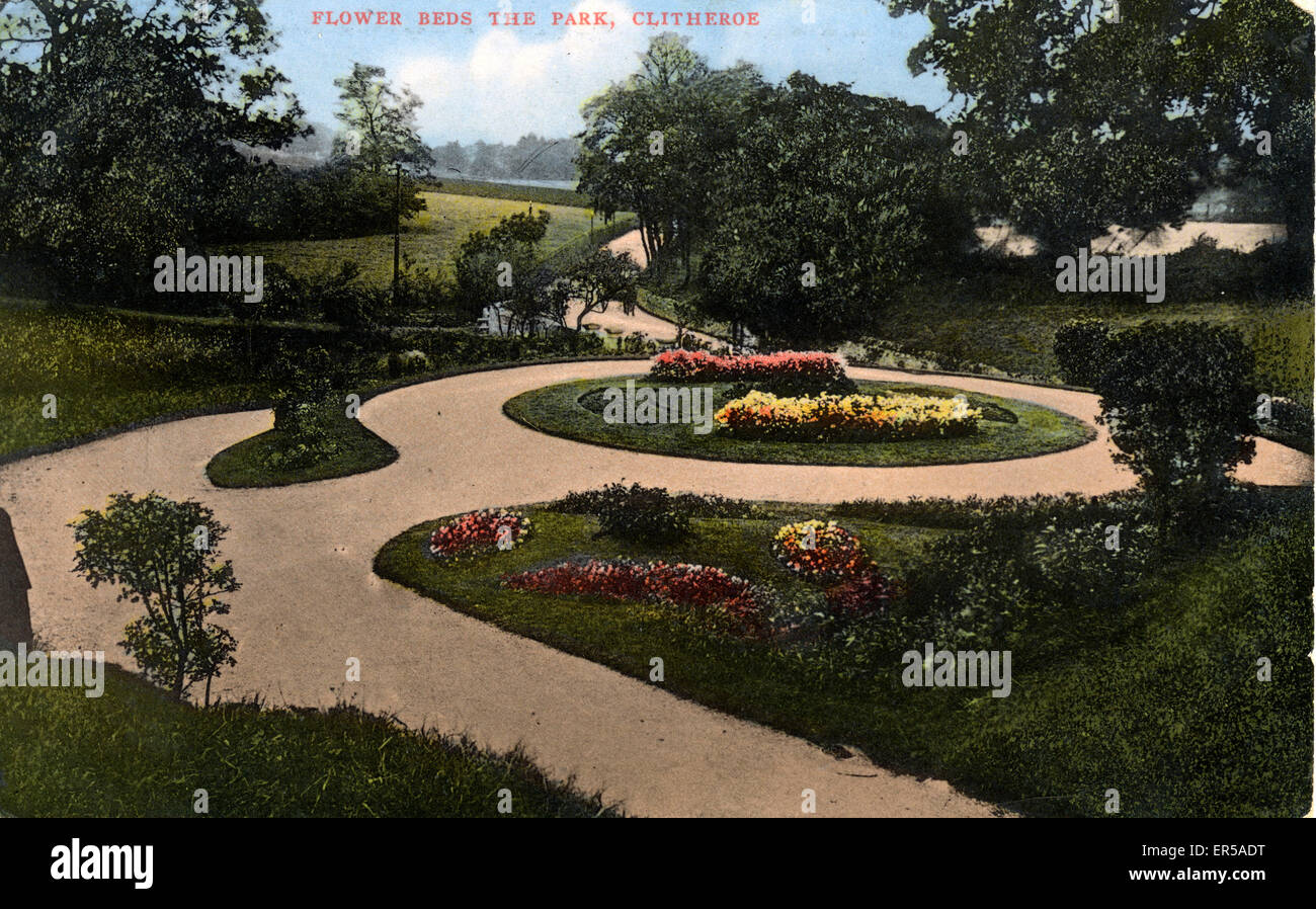 Flower Beds, The Park, Clitheroe, Lancashire Stock Photo - Alamy