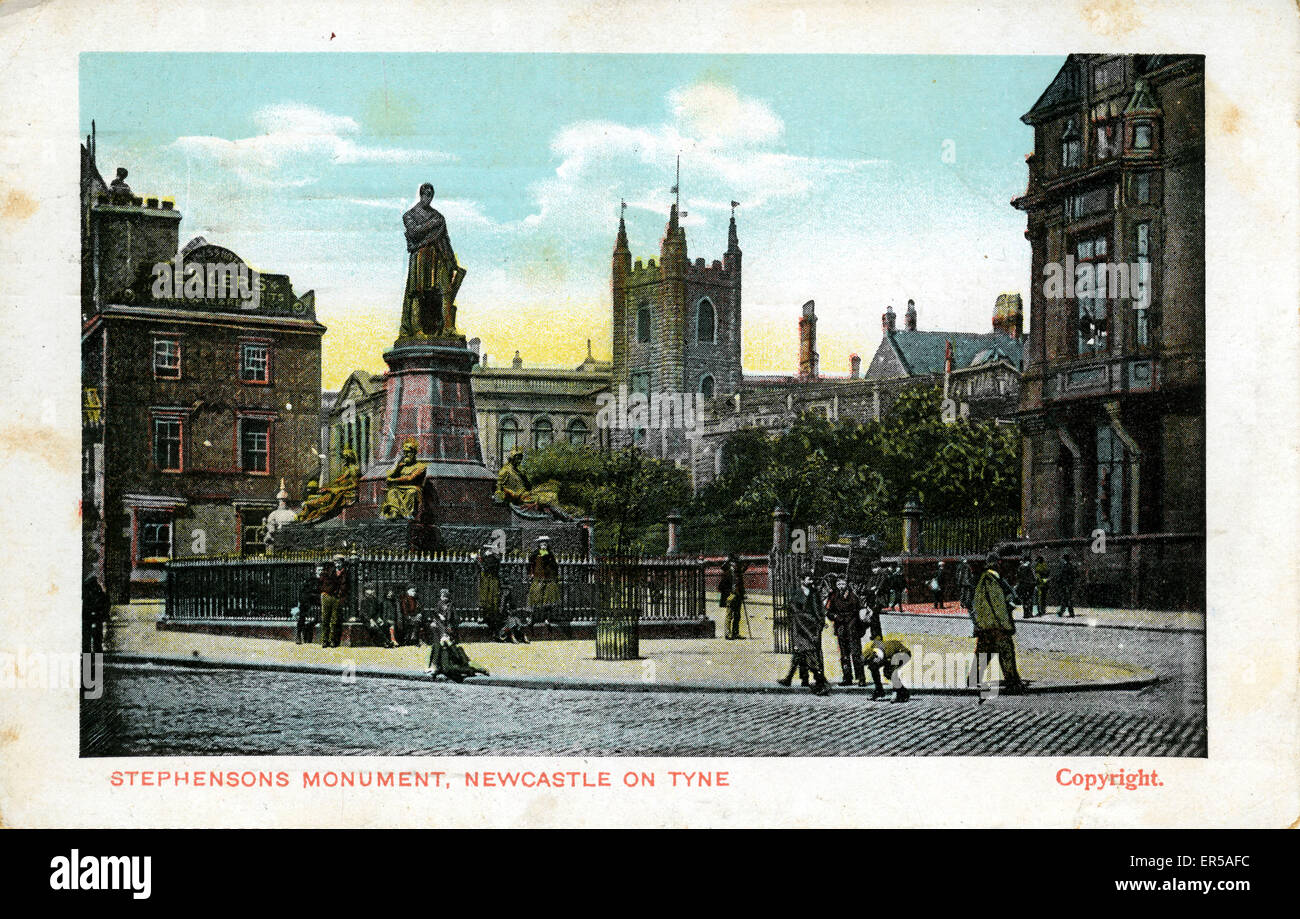 Stephenson's Monument, Newcastle upon Tyne, County Durham Stock Photo ...