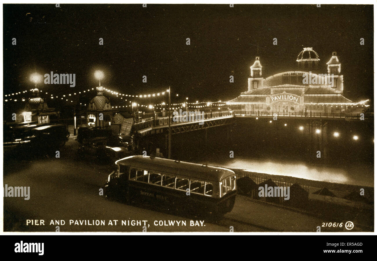 Pier at Night, Colwyn Bay, Conwy Stock Photo - Alamy