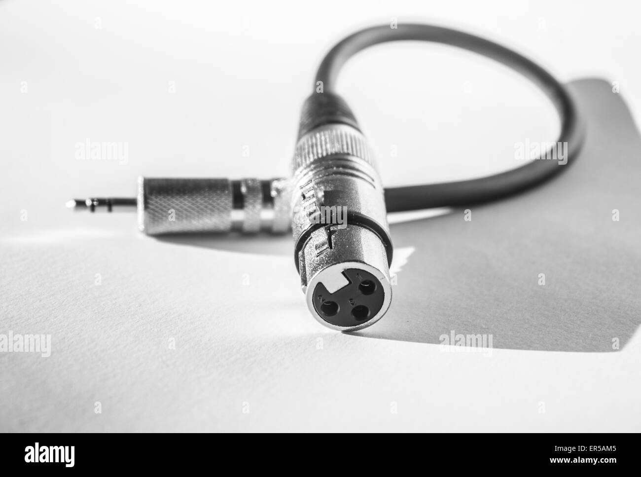 XLR cables and connections details. Poster background Stock Photo - Alamy