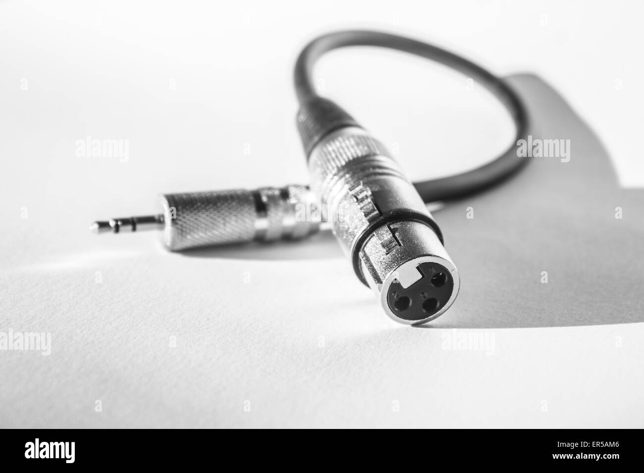 XLR cables and connections details. Poster background Stock Photo - Alamy
