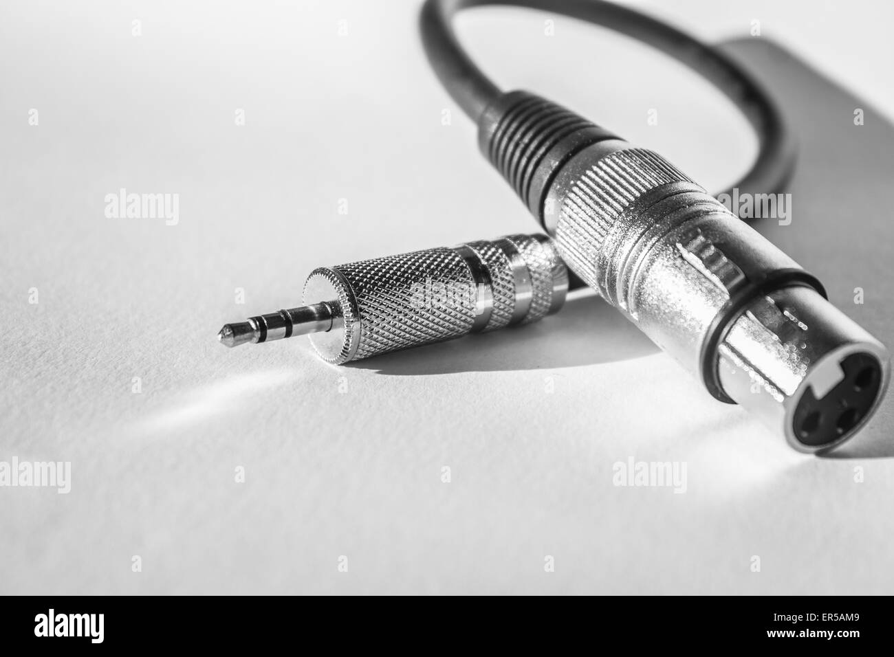 XLR cables and connections details. Poster background Stock Photo - Alamy