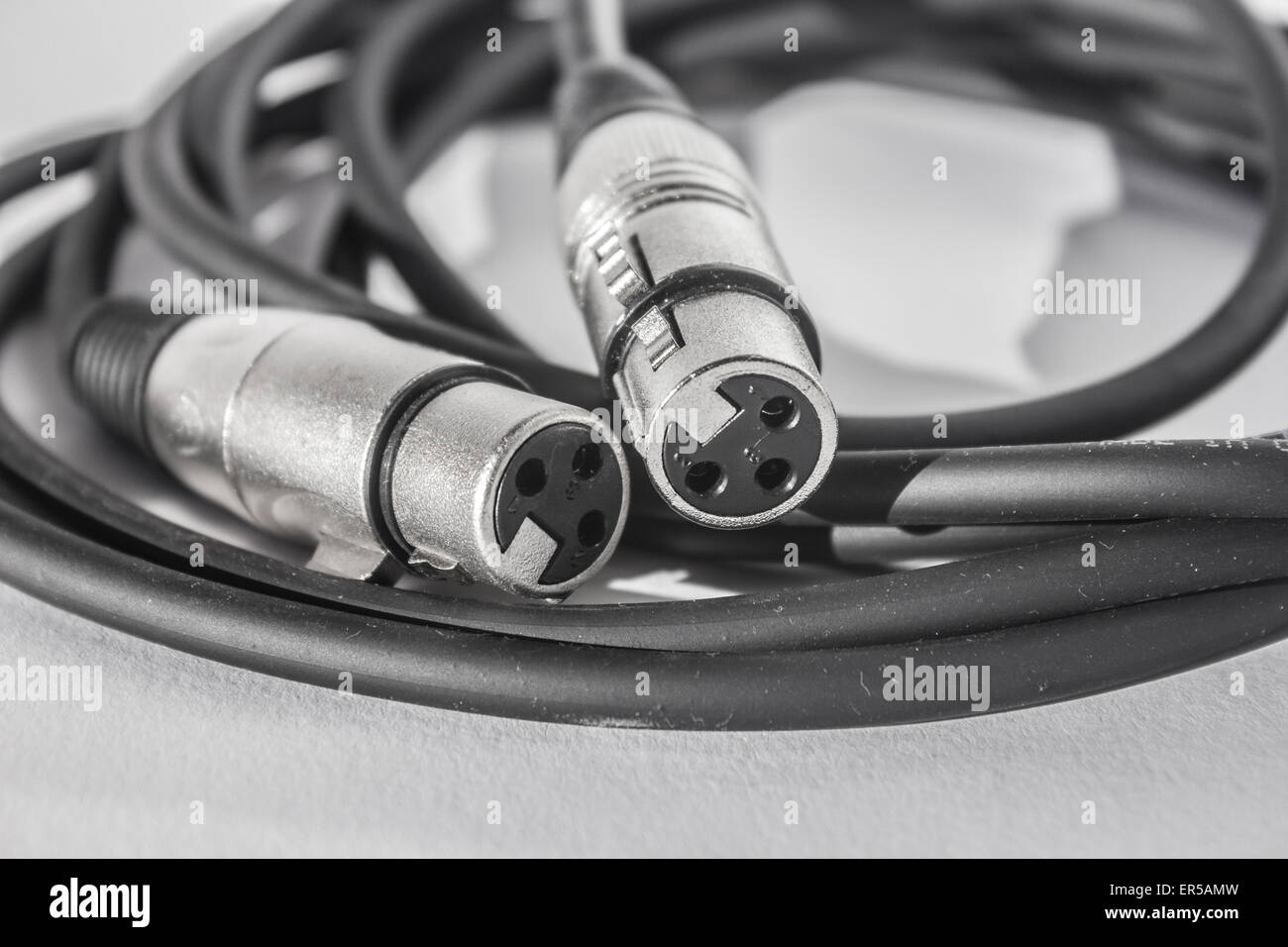 XLR cables and connections details. Poster background Stock Photo - Alamy