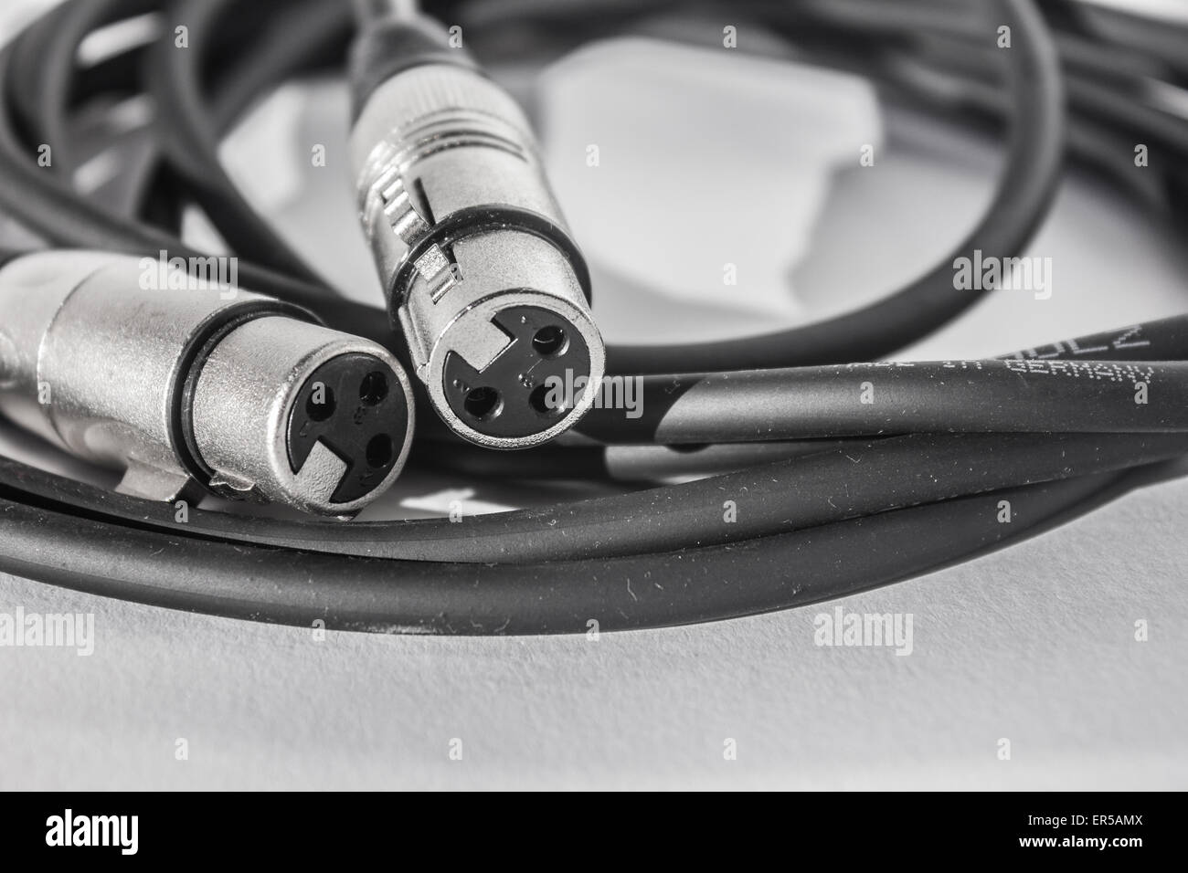 XLR cables and connections details. Poster background Stock Photo - Alamy
