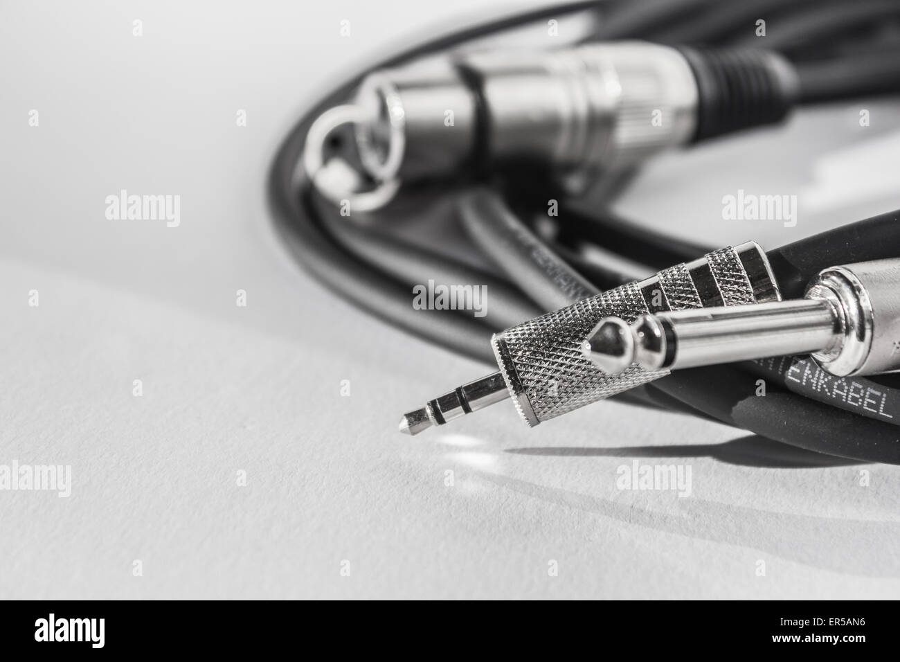 XLR cables and connections details. Poster background Stock Photo - Alamy
