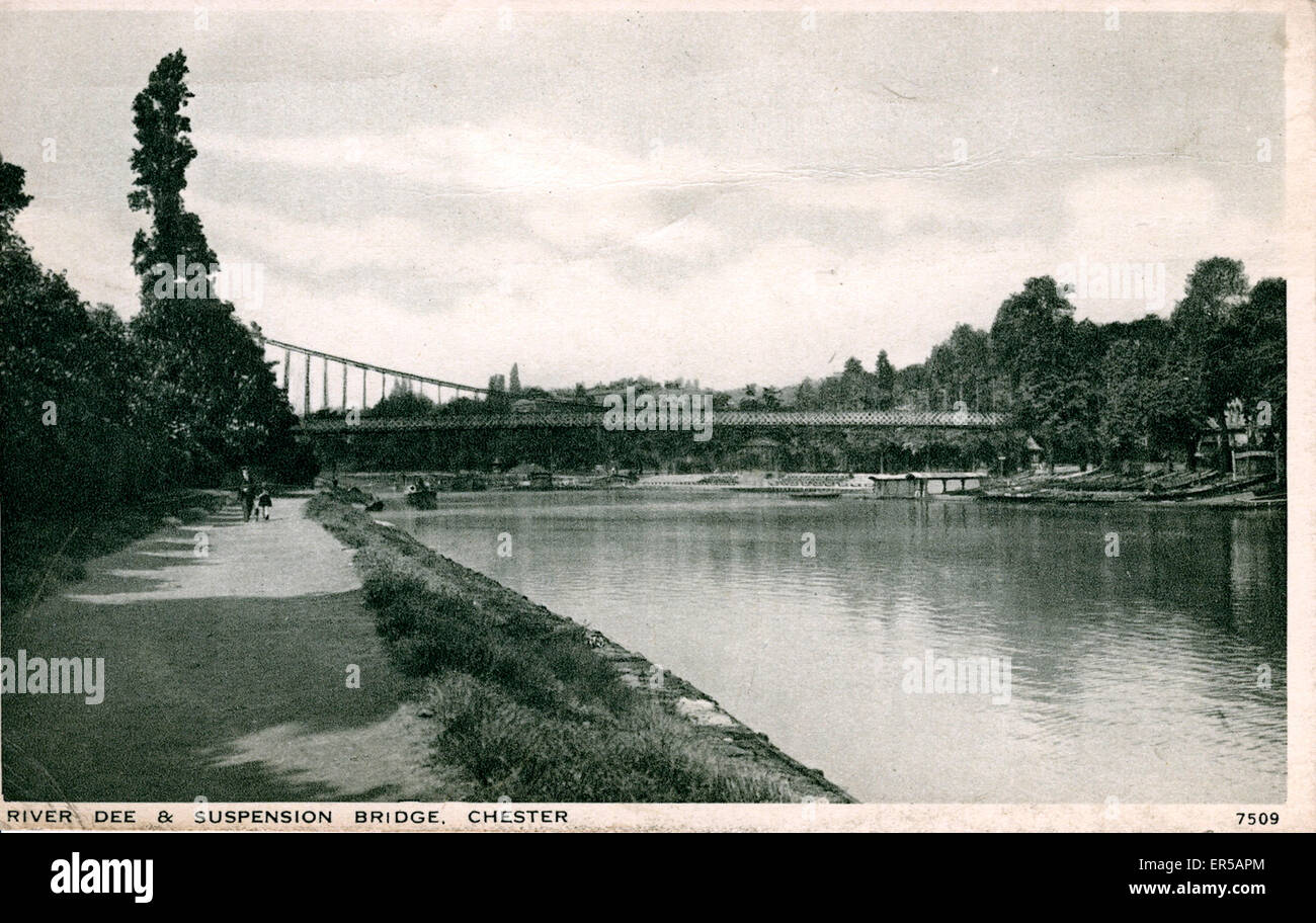 River Dee & Suspension Bridge, Chester, Cheshire Stock Photo - Alamy