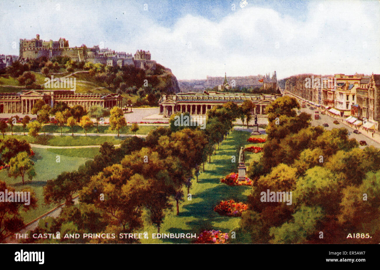 The Castle and Princes Street, Edinburgh, Midlothian Stock Photo - Alamy
