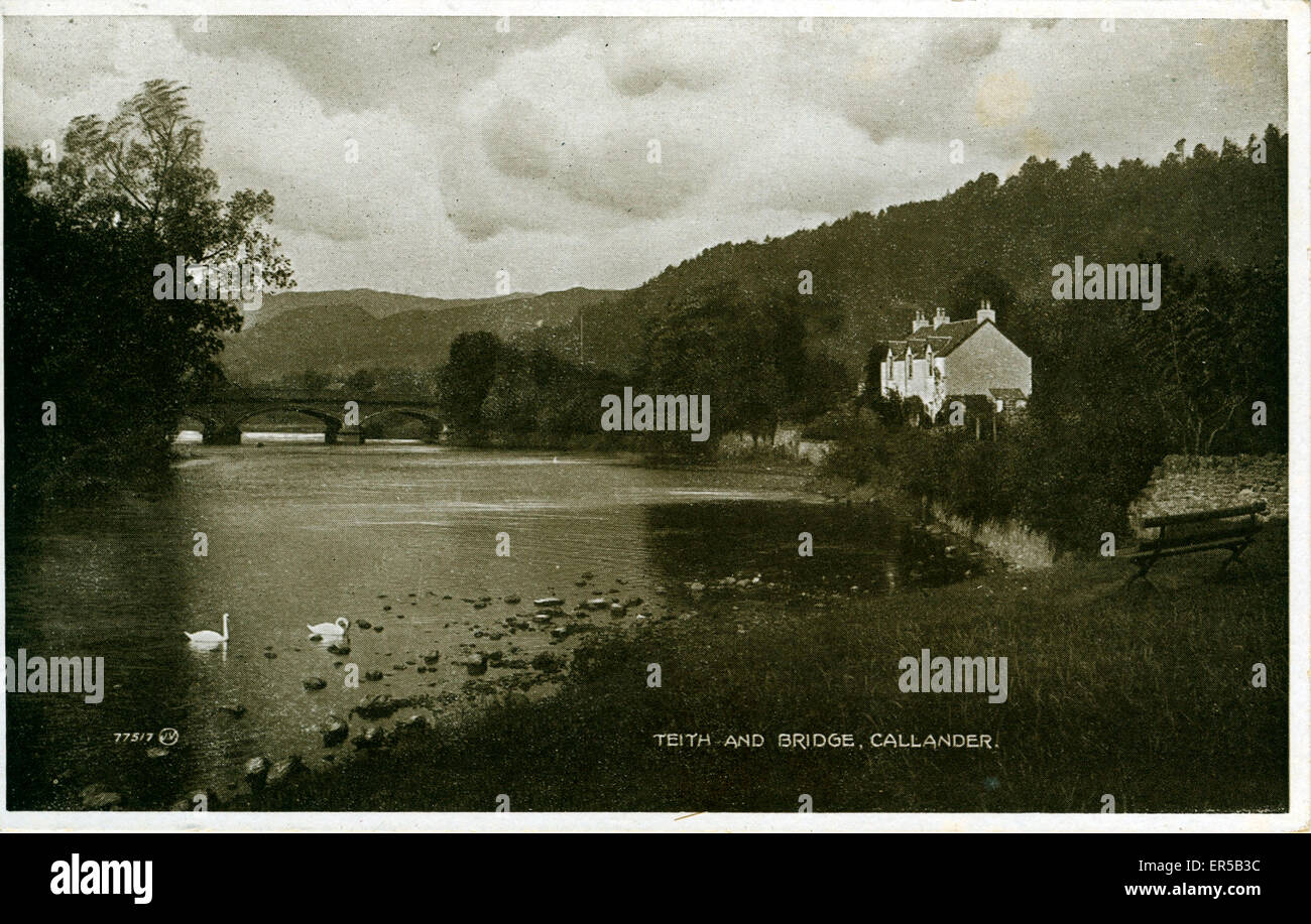 River Teith & Bridge, Callander, Stirlingshire Stock Photo - Alamy