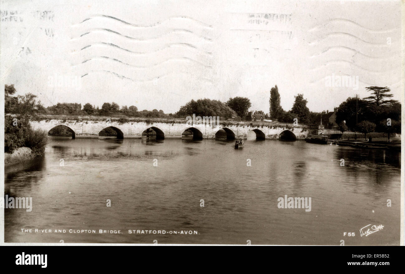 The River & Clopton Bridge, Stratford-upon-Avon, Warwickshir Stock ...