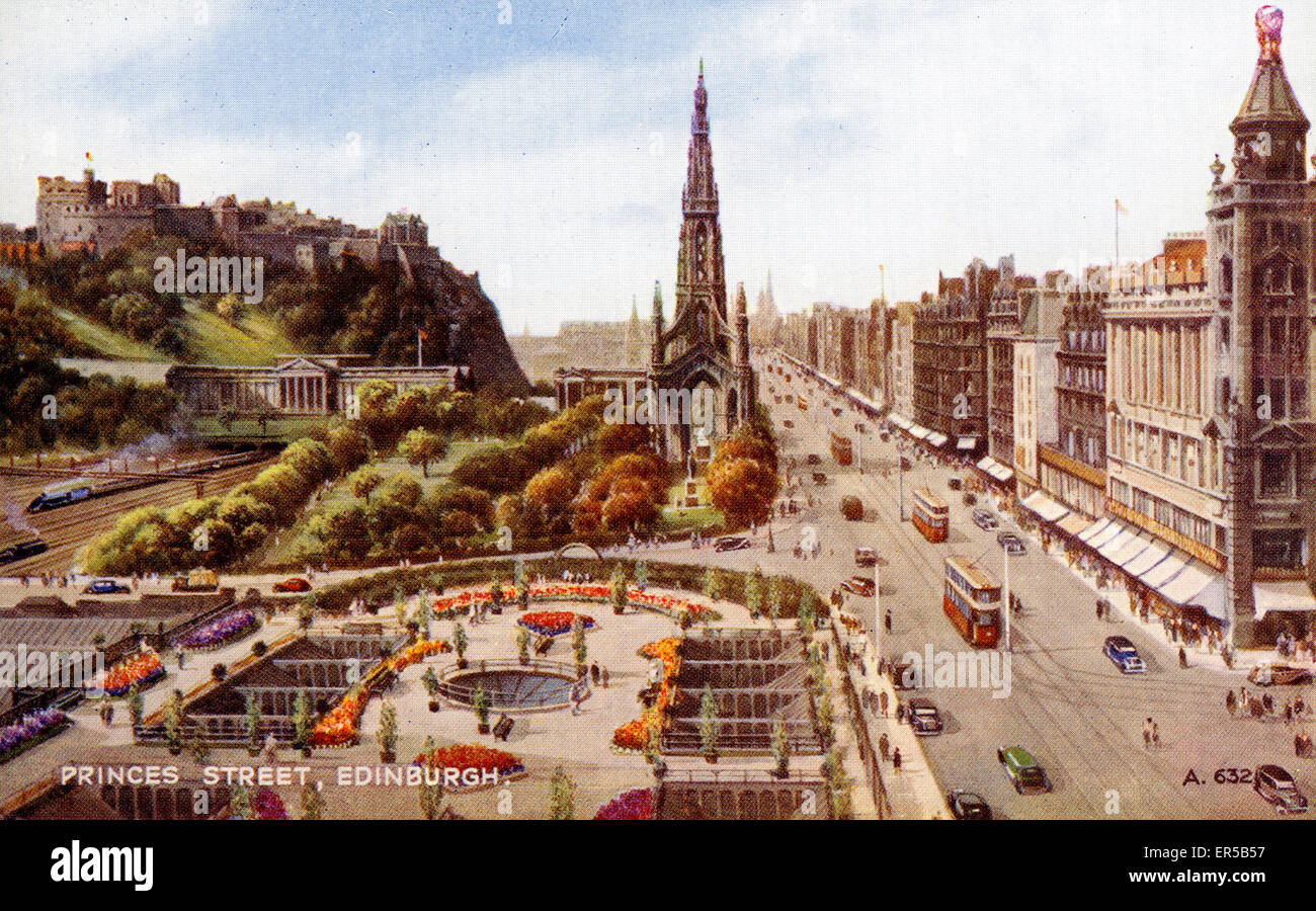 Princes Street, Edinburgh , Midlothian, Scotland. 1920s Stock Photo - Alamy