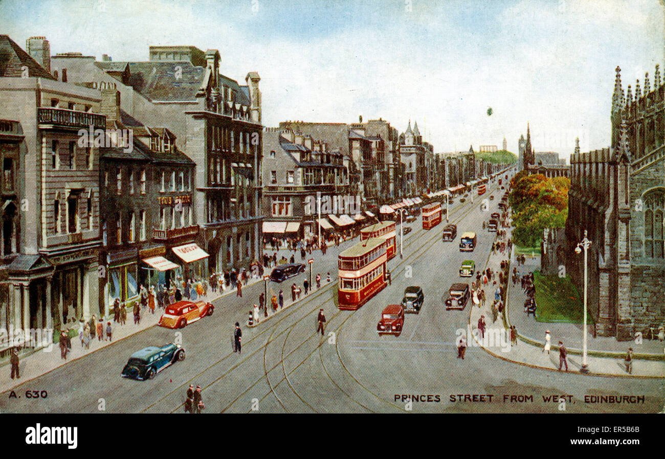 Princes Street from the West, Edinburgh, Midlothian Stock Photo - Alamy