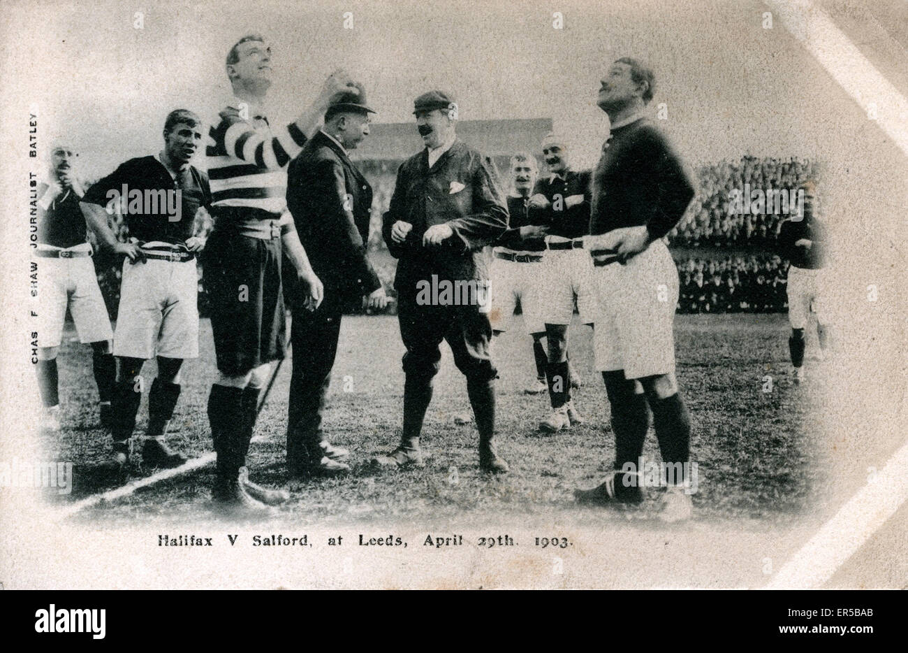 Football Clubs Halifax v Salford, Leeds, Yorkshire, England. 1903 Stock ...