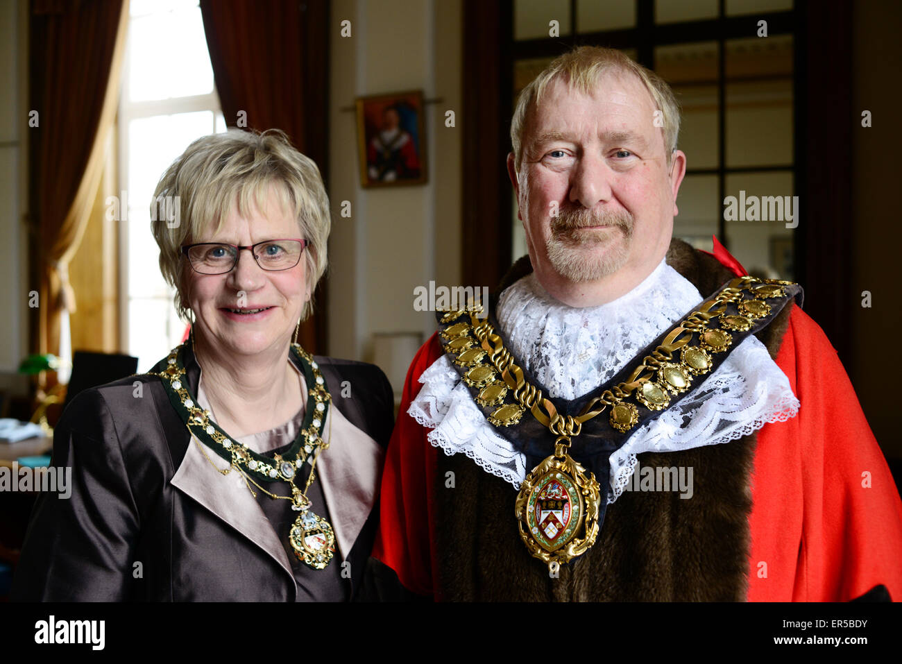 Mayor of Barnsley 2014/15 councillor Tim Shepherd with his wife Julie ...