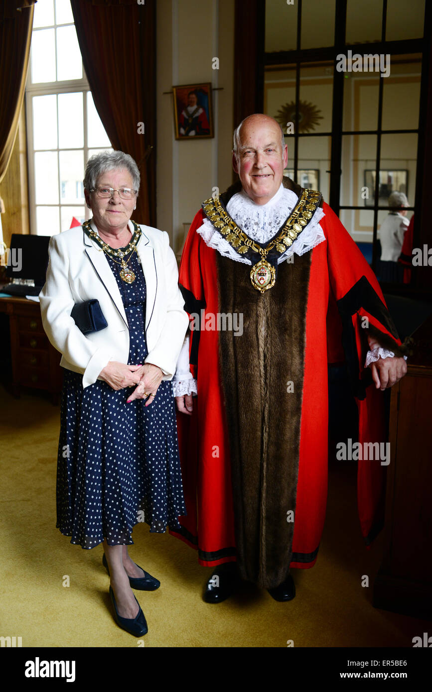 Mayor of Barnsley 2015/16 councillor Brian Mathers with his wife Mary ...