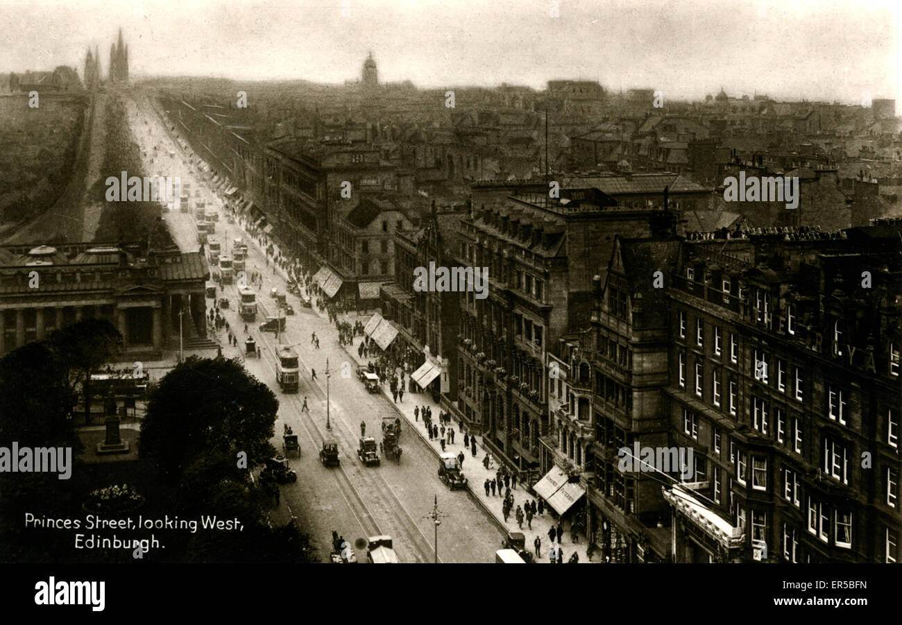Princes street edinburgh 1920s hi-res stock photography and images - Alamy