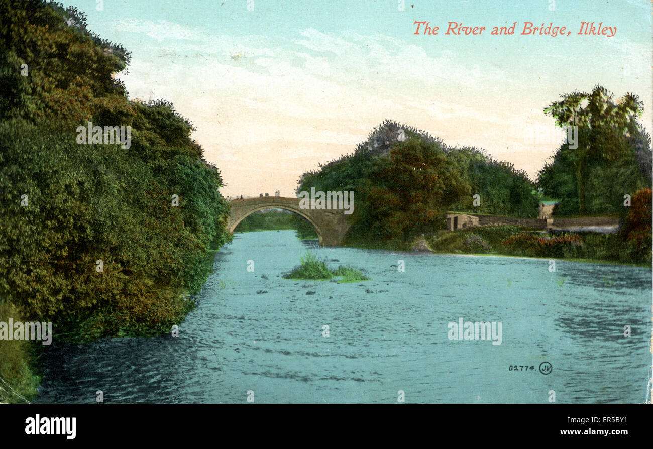 The River & Bridge, Ilkley, Yorkshire Stock Photo - Alamy