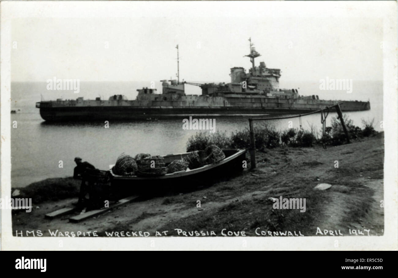 HMS Warspite, Prussia Cove, Cornwall Stock Photo - Alamy
