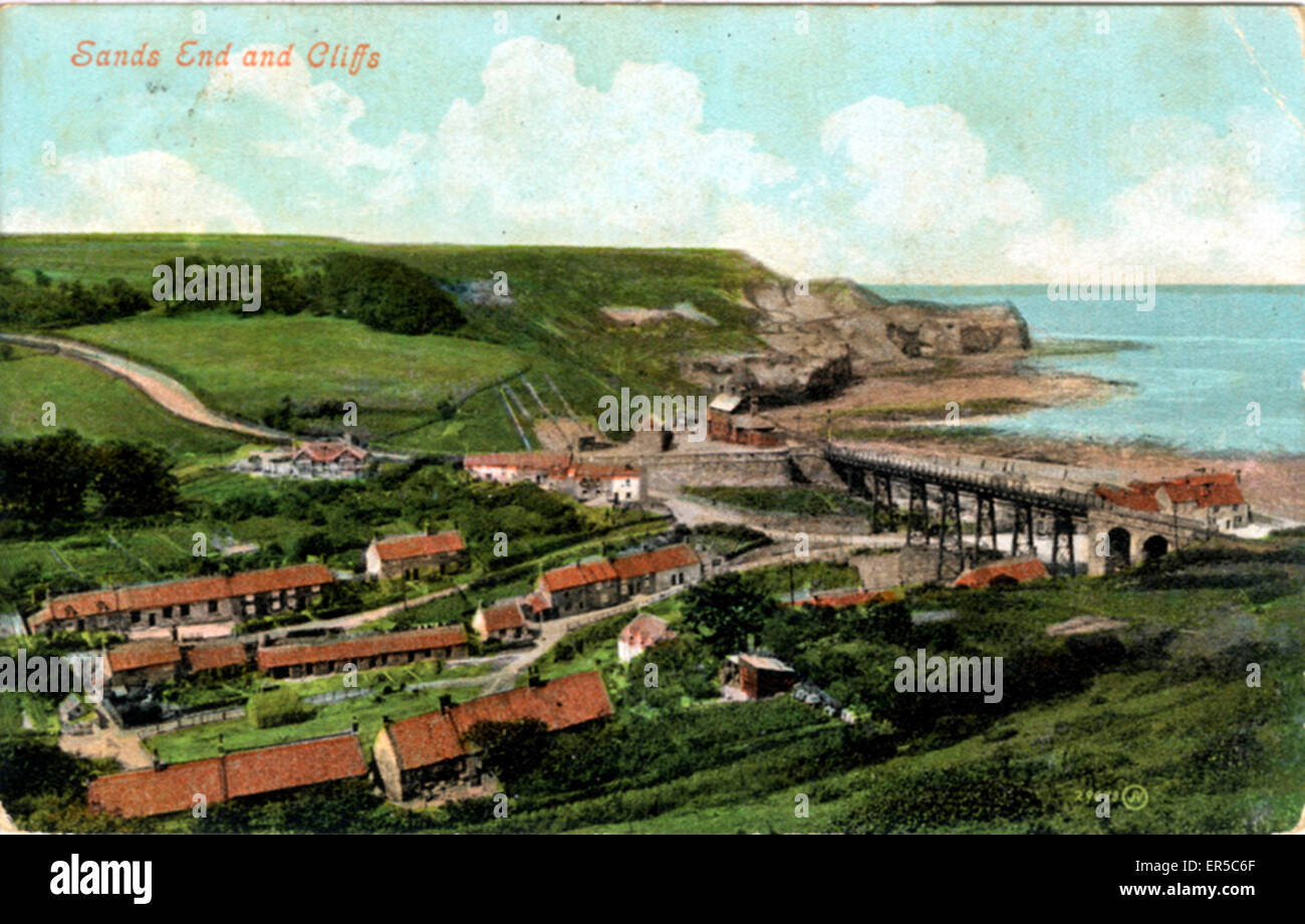 The Village & Cliffs, Sandsend, Yorkshire Stock Photo - Alamy