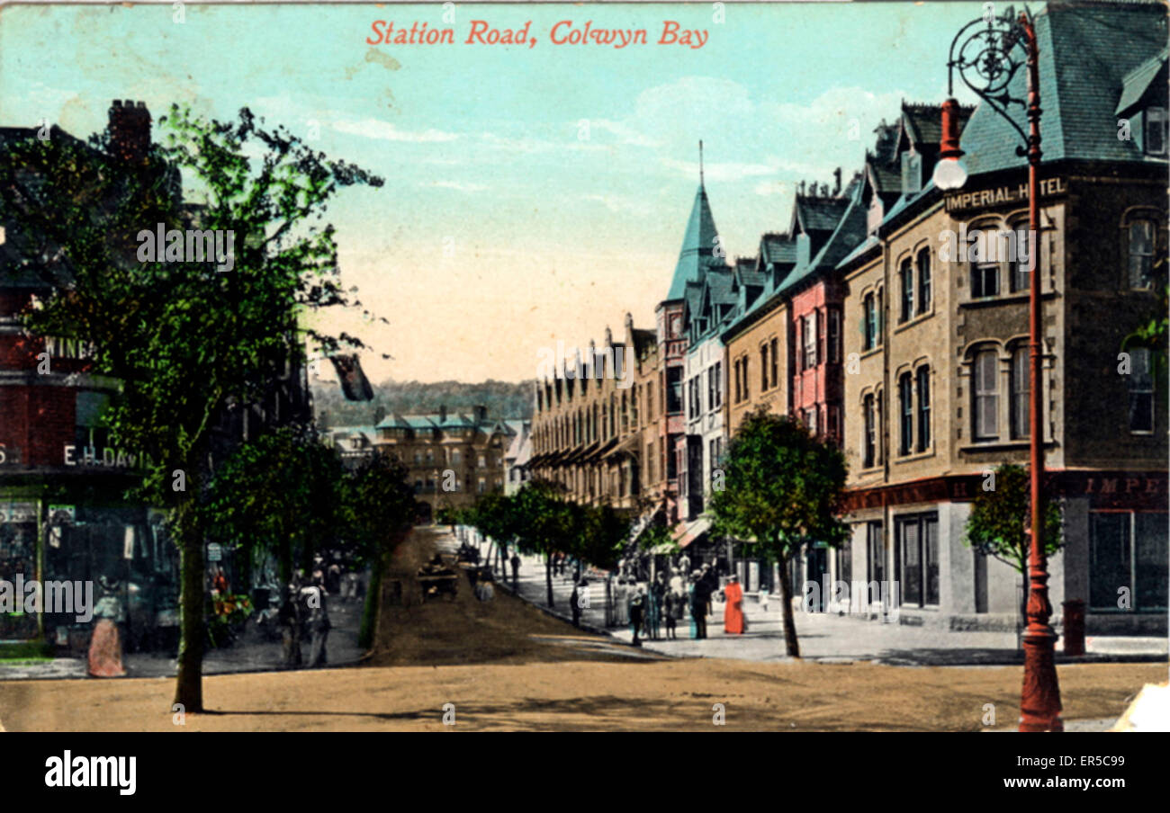 Station Road, Colwyn Bay, Clwyd - Conwy Stock Photo - Alamy