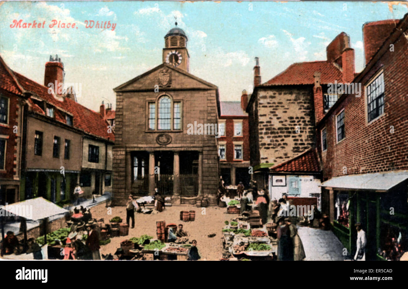 Marketplace, Whitby, Yorkshire Stock Photo - Alamy
