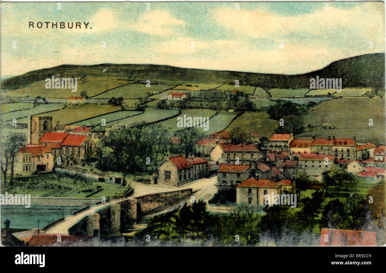 The Village, Rothbury, near Hillside, Northumberland, England. 1900s ...