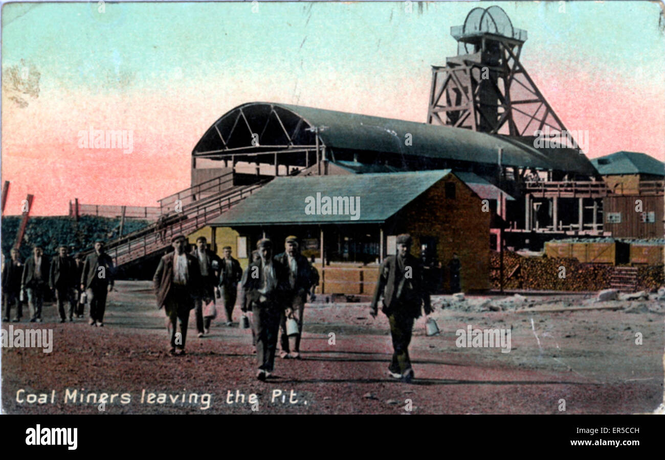 Coalminers Leaving the Pit, Unknown Colliery Stock Photo - Alamy