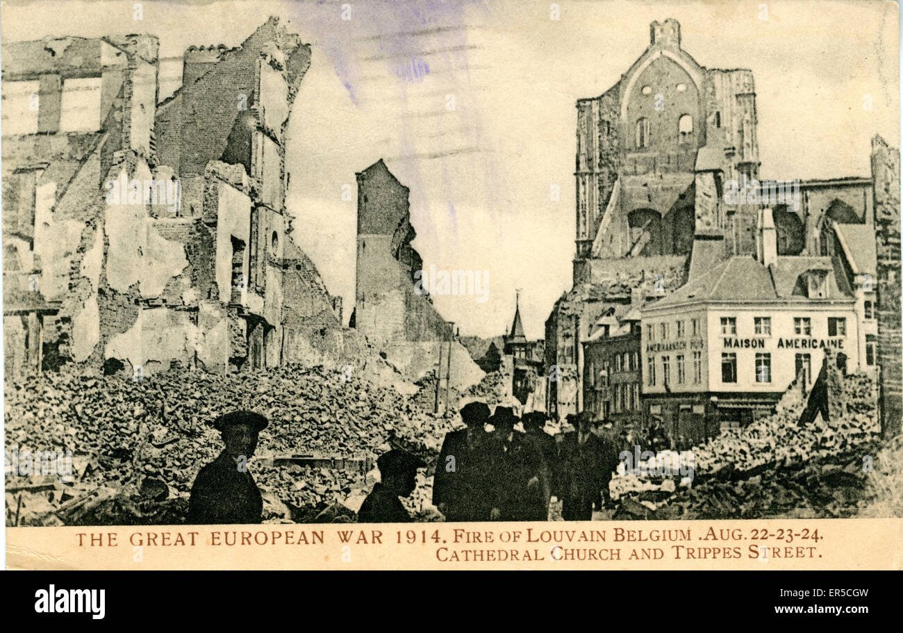 WW1 Fire Devastation, Leuven, Flemish Region Stock Photo - Alamy